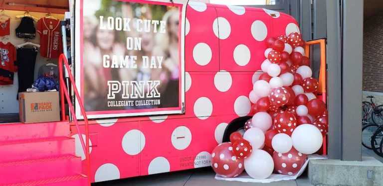 Victoria Secret Bus on Campus - Balloons By Design